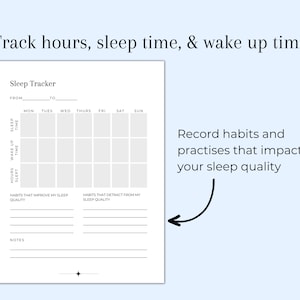 Sleep Tracker Printable | Daily Weekly Wellness Tracker | Wellness ...