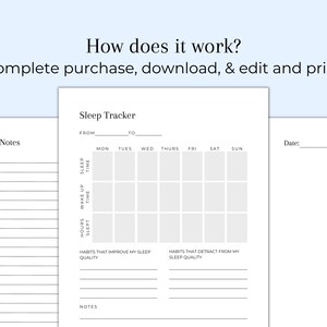 Sleep Tracker Printable | Daily Weekly Wellness Tracker | Wellness ...