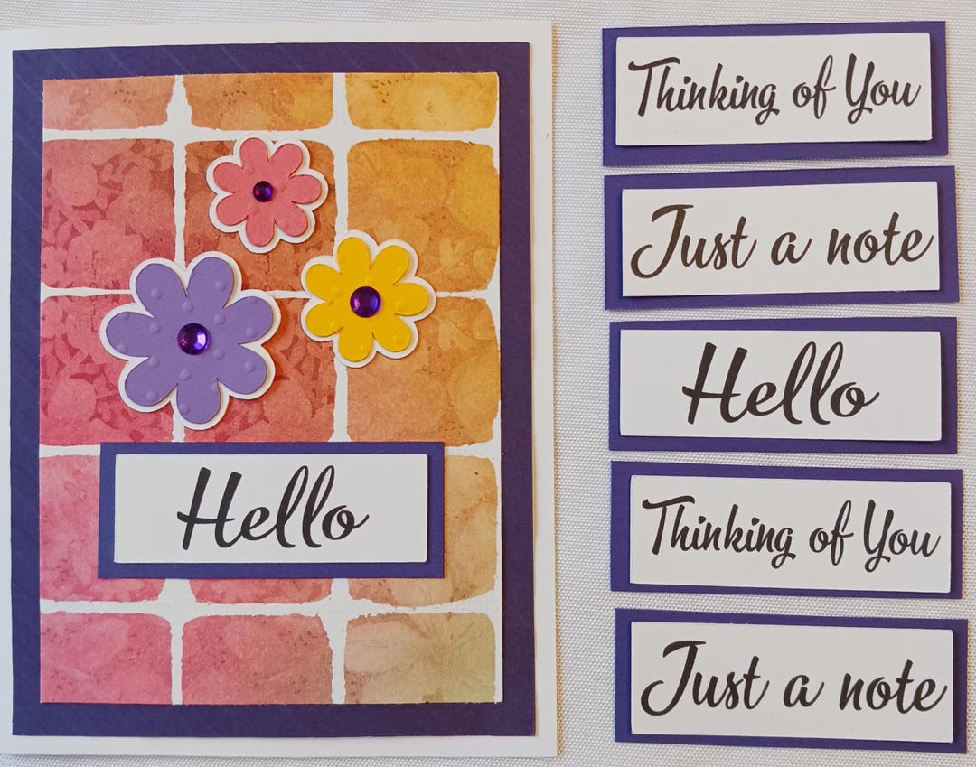 6 Flowers and Buttons Handmade DIY Greeting Card Kit With Sentiment ...