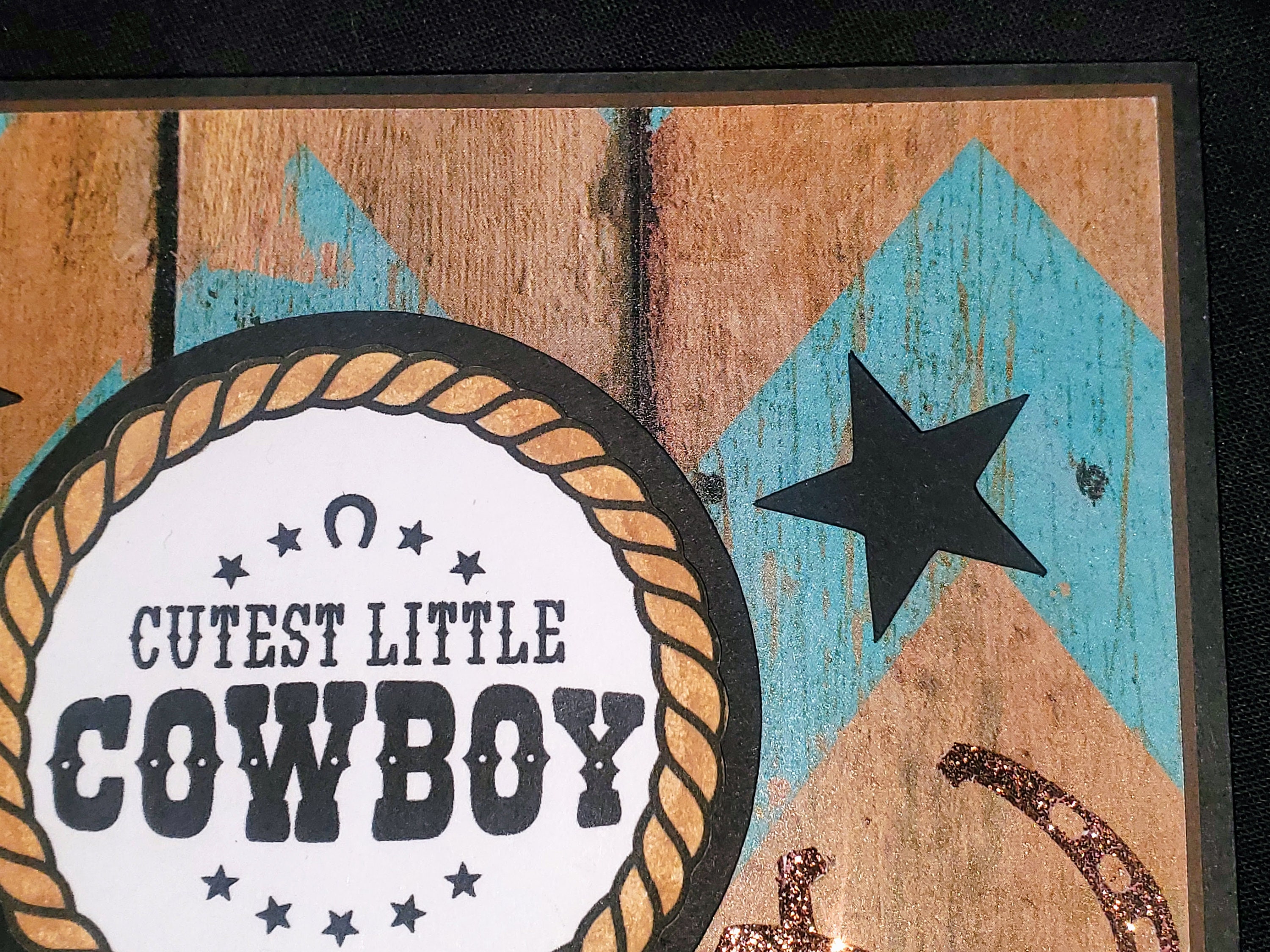 Distressed Barnwood Little Boy Cowboy DIY Card Kit, Barnwood Horseshoe ...