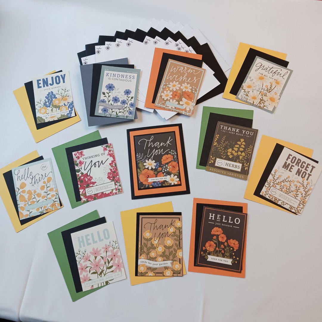 12 Card Seed Packet Card Making Kit, DIY Greeting Card Kit, DIY ...