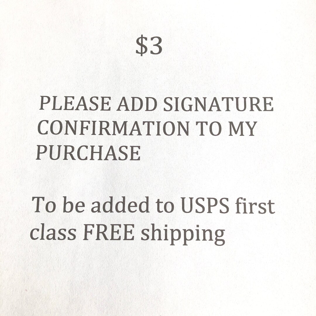 USPS Signature Confirmation - Etsy
