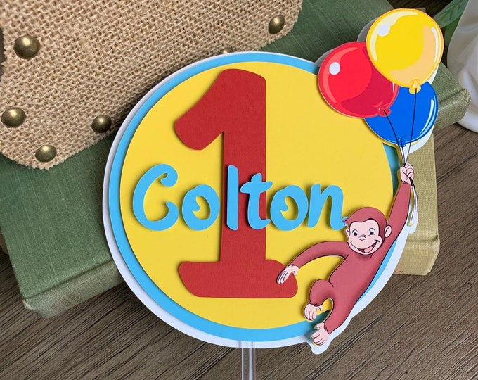 Curious George Cake Topper, Curious George Birthday, Curious George ...
