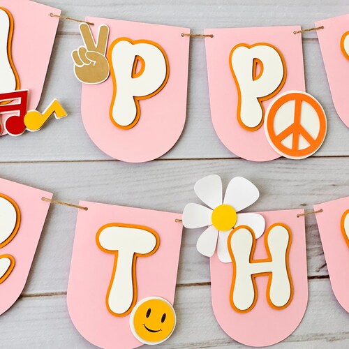 Groovy Birthday Banner One Groovy Year Two Groovy Groovy - Etsy