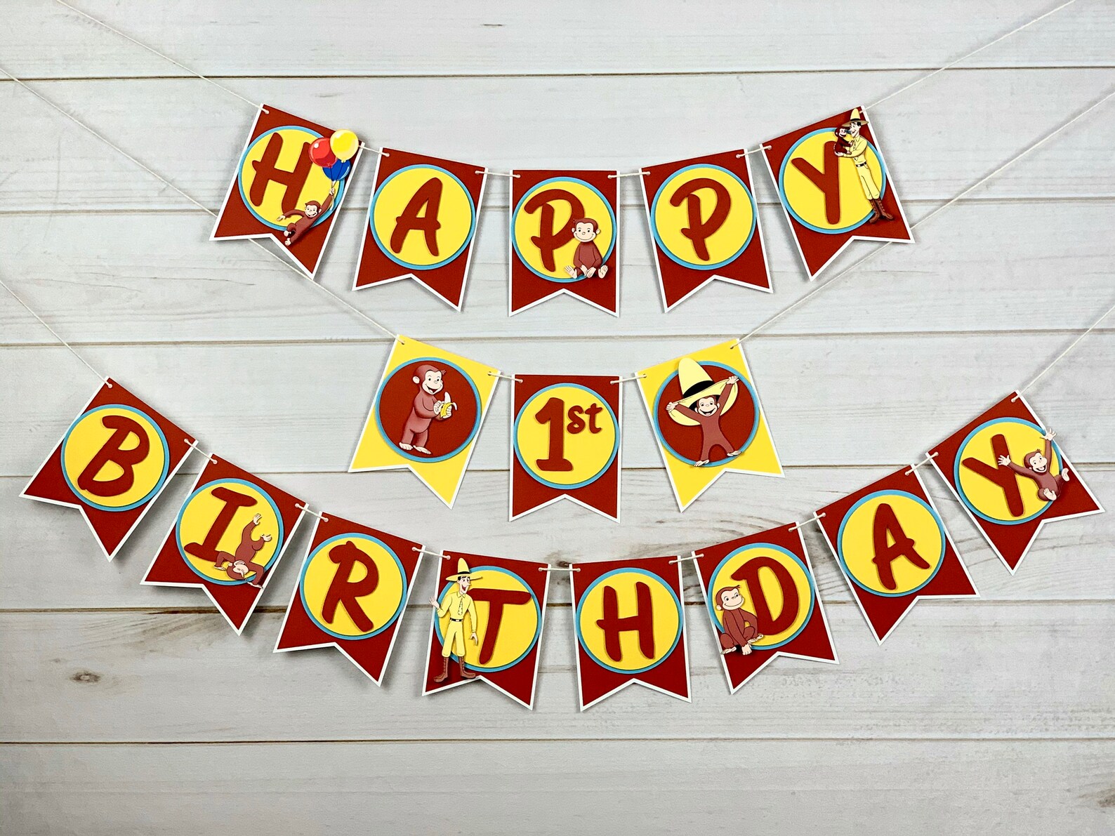Curious George Banner Curious George Birthday Banner Curious | Etsy