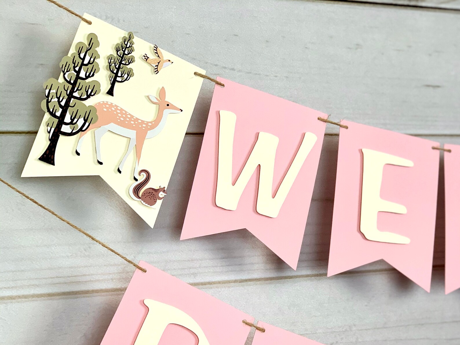 Woodland Baby Banner Welcome Baby Banner Woodland Baby - Etsy