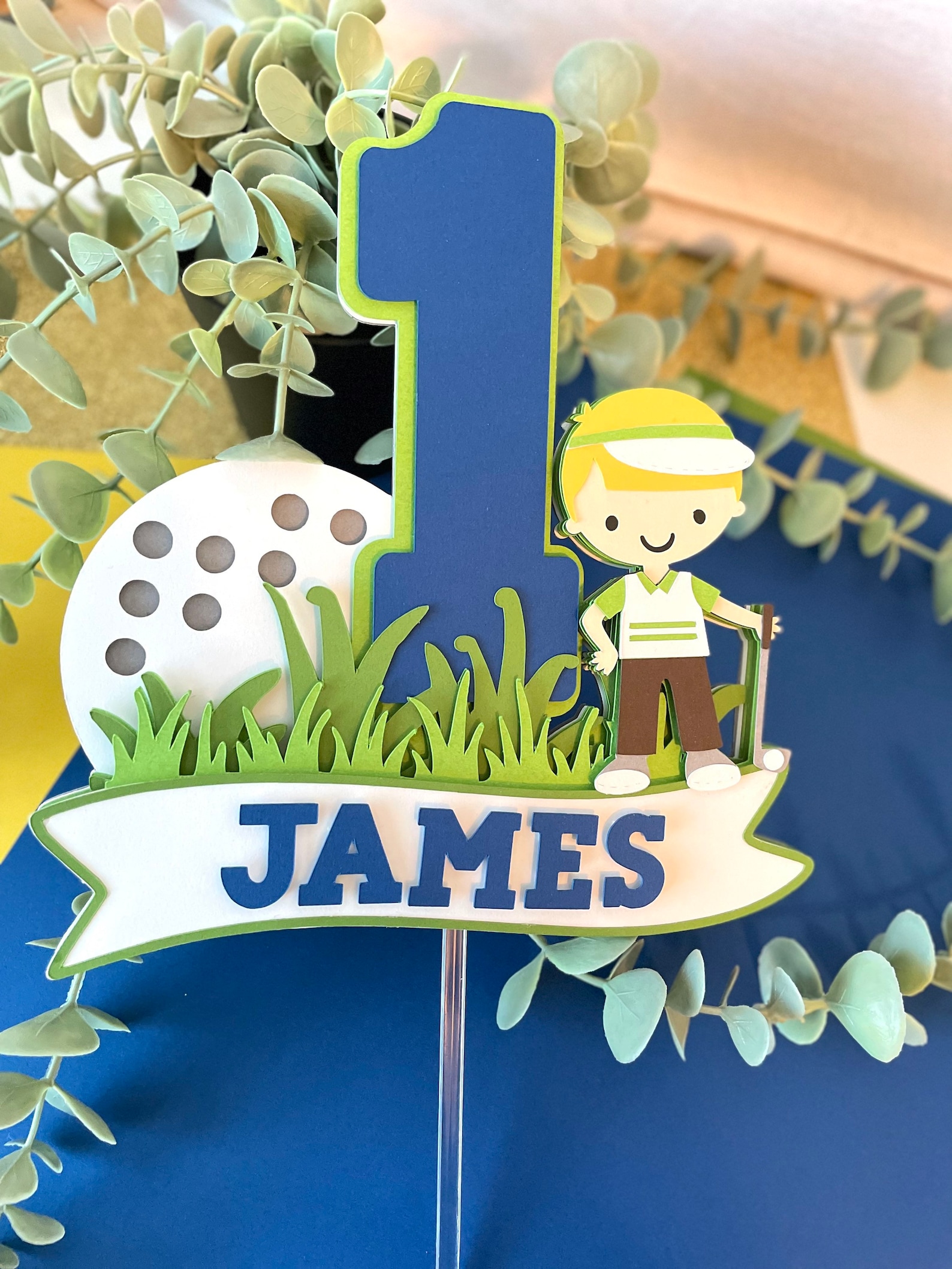 Golf Cake Topper Golf Birthday Hole in One Party - Etsy