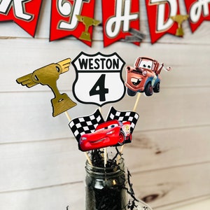 Cars Birthday Banner, Disney Cars Banner, Cars Birthday Decor, Route 66 ...