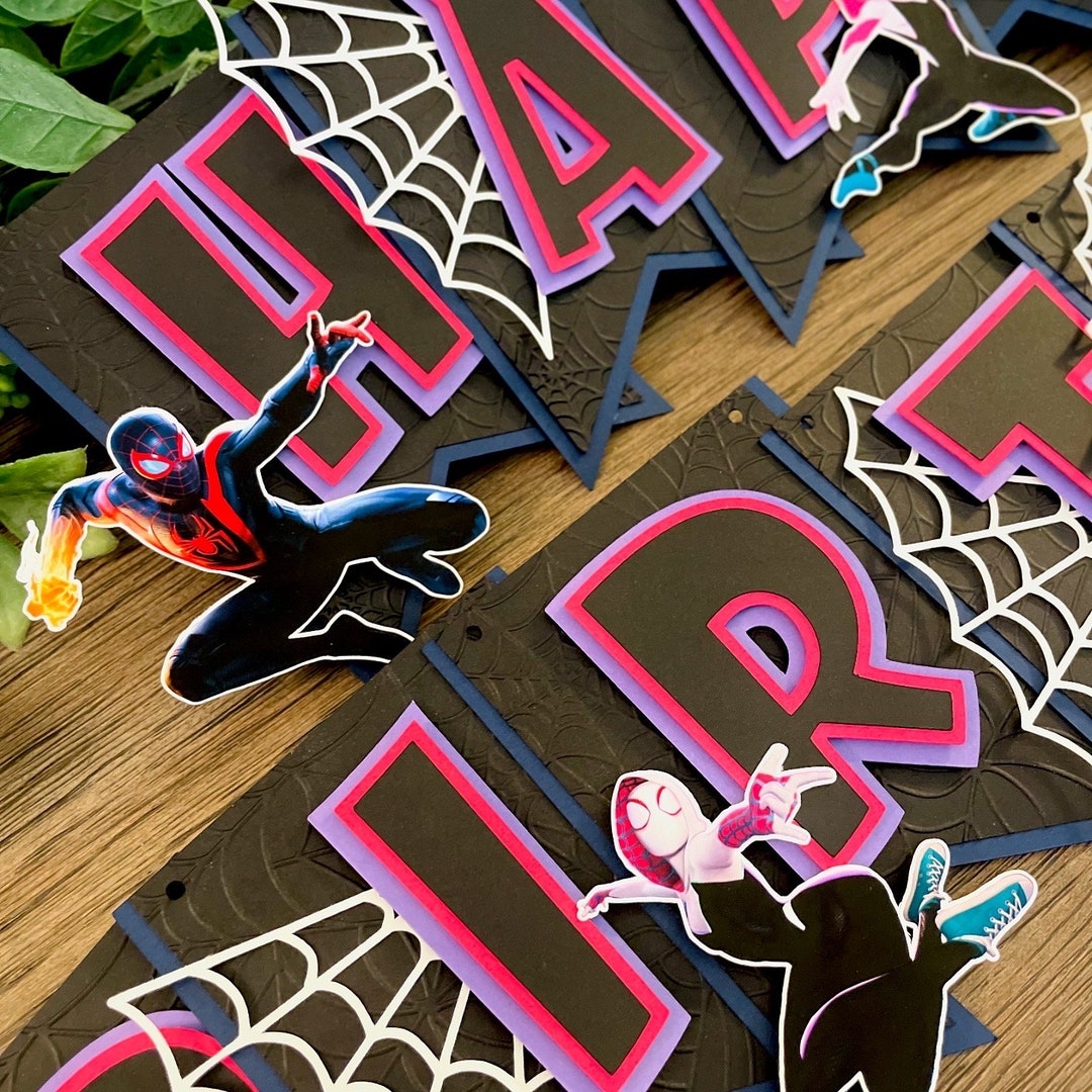 Spider-verse Banner, Spider Verse Birthday Banner, Ghost Spider, Spider ...