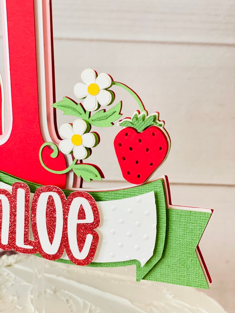 Strawberry Cake Topper, Sweet One, Two Sweet Birthday - Etsy