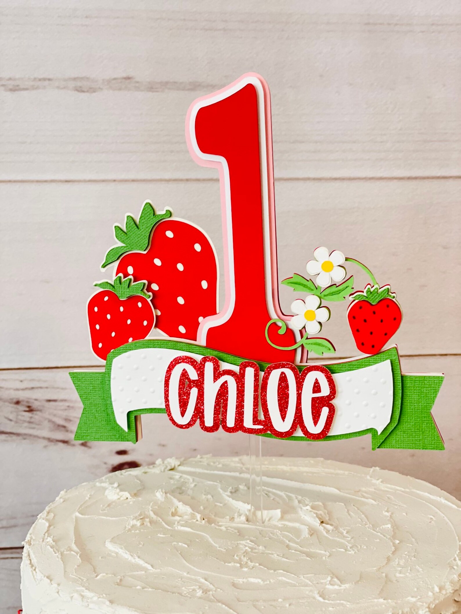 Strawberry Cake Topper Sweet One Two Sweet Birthday | Etsy