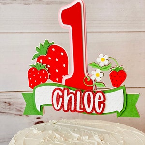 Strawberry Cake Topper, Sweet One, Two Sweet Birthday - Etsy