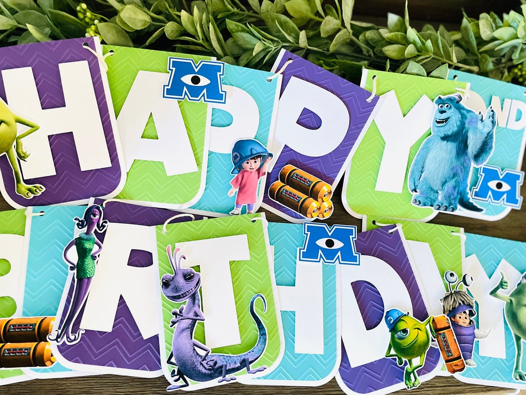 Monsters Inc Banner, Monsters Banner, Monsters Birthday Decor - Etsy