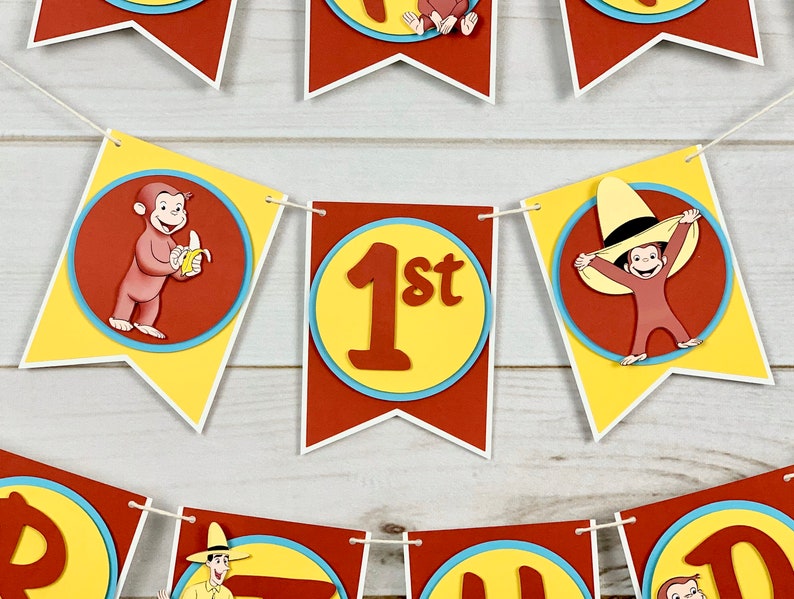 Curious George Banner Curious George Birthday Banner Curious | Etsy