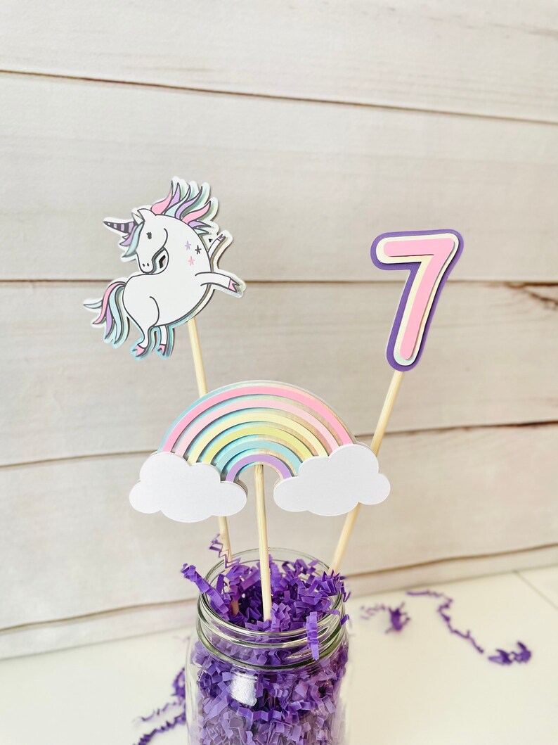 Rainbow Unicorn Centerpieces Rainbow Unicorn Decor Unicorn - Etsy