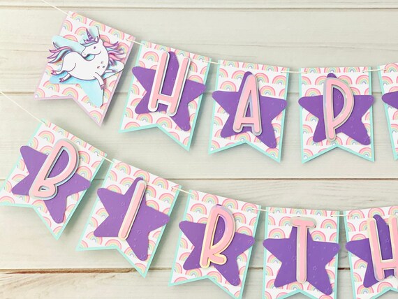 Rainbow Unicorn Banner Unicorn Banner Unicorn Decor Rainbow | Etsy