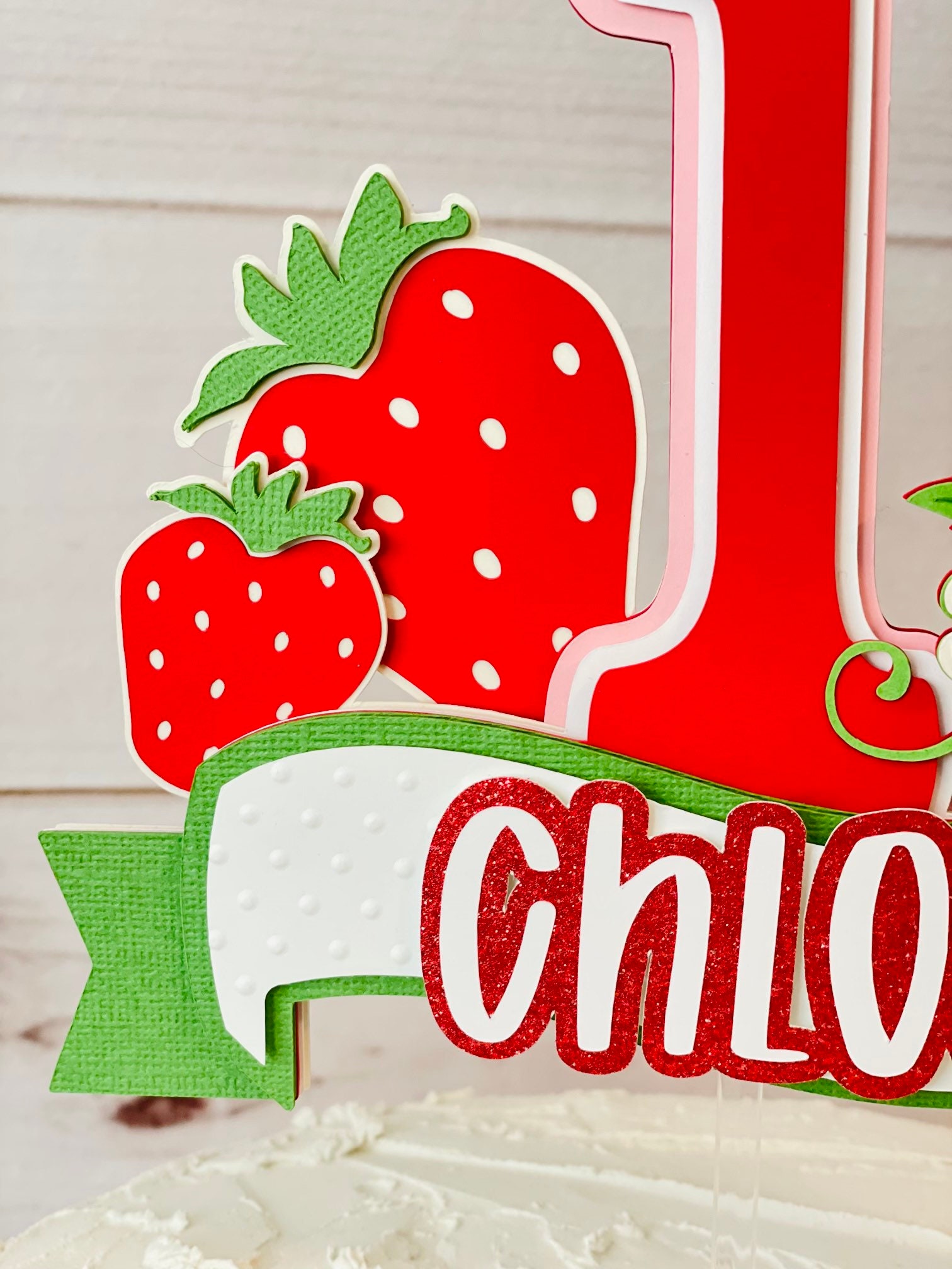 Strawberry Cake Topper Sweet One Two Sweet Birthday | Etsy