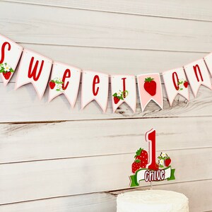 Strawberry Banner, Sweet One, Two Sweet, Berry 1st Birthday - Etsy
