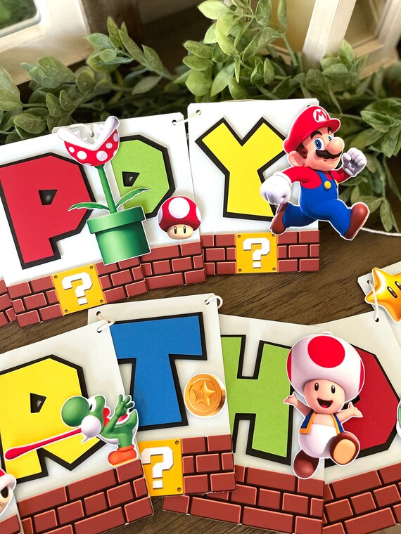 Super Mario Banner Mario Party Mario Birthday Decor - Etsy
