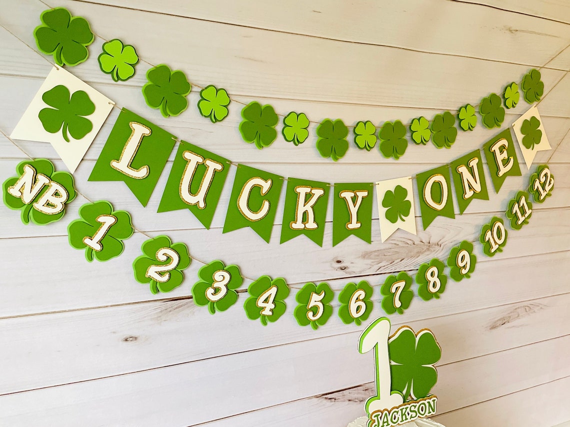 Lucky One Banner, Shamrock Banner, St. Patrick’s Day Decor, Shamrock ...