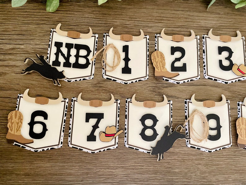 First Rodeo Photo Banner, Western Monthly Banner, Cowboy Photo Banner ...