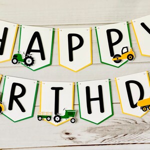 Tractor Banner, Construction Banner, Tractor Birthday Banner, Tractor ...
