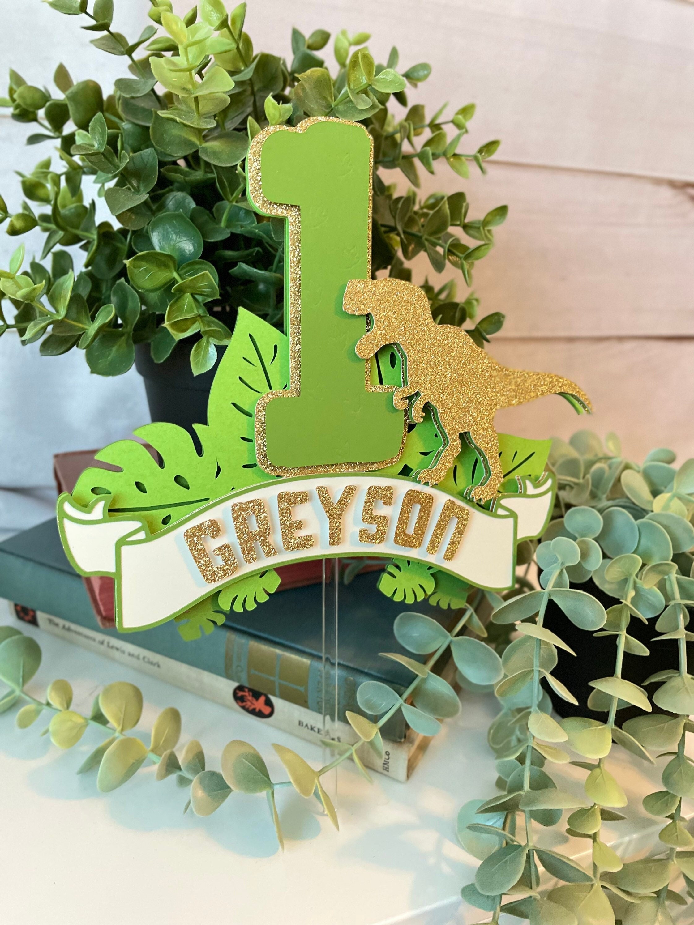 Dinosaur Cake Topper, Dino Cake Topper, Dinosaur Birthday Decor ...