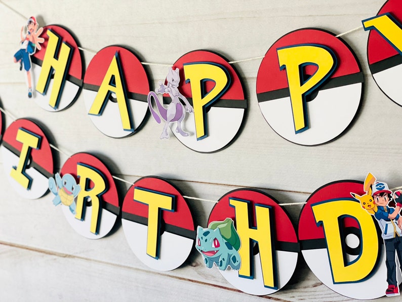 Pokemon Banner, Pokemon Birthday Decor, Pokemon Party - Etsy