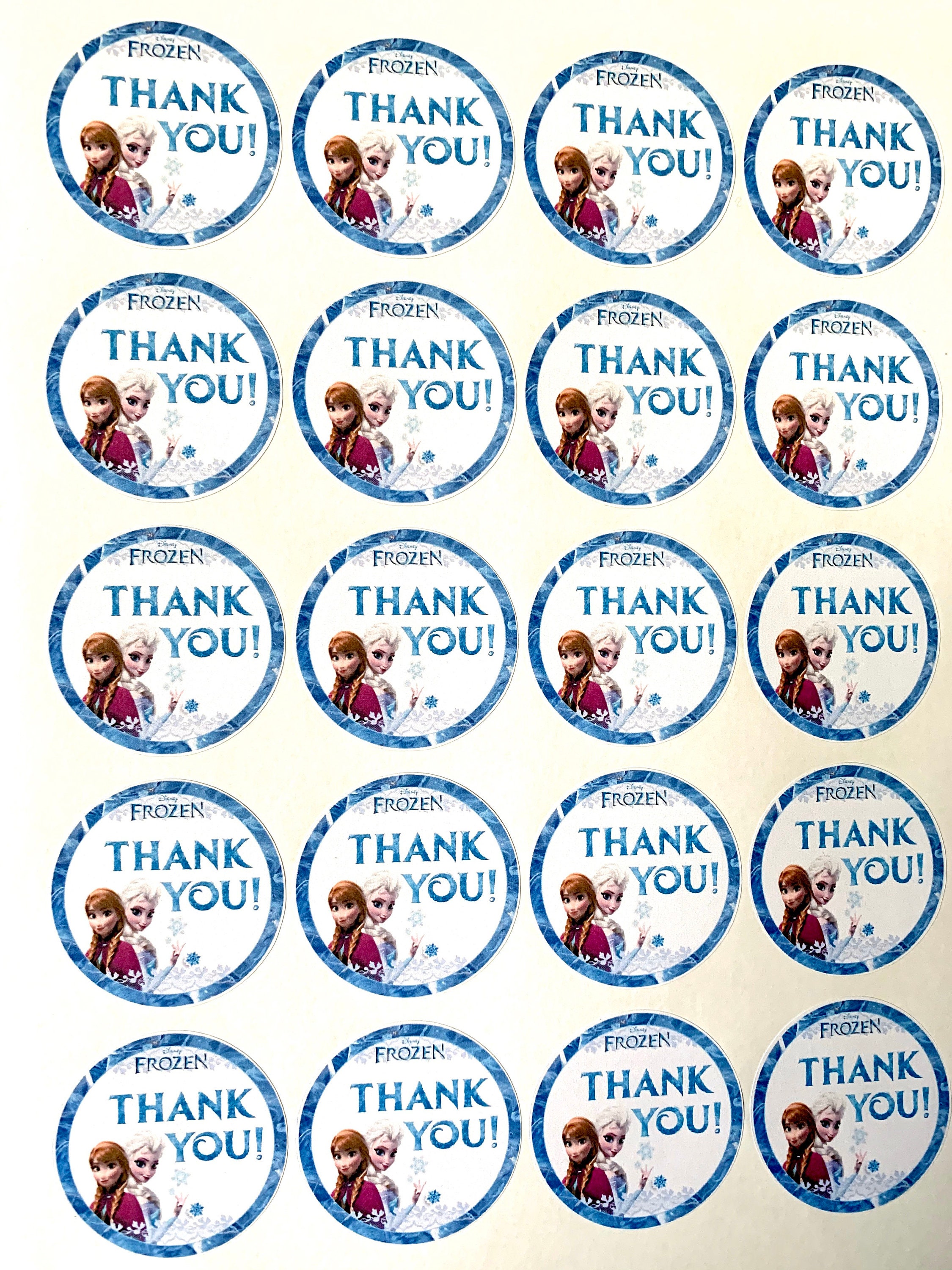 Frozen Favor Stickers Frozen Thank You Stickers Frozen Favor | Etsy