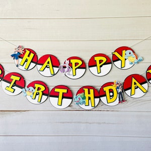 Pokemon Banner, Pokemon Birthday Decor, Pokemon Party - Etsy