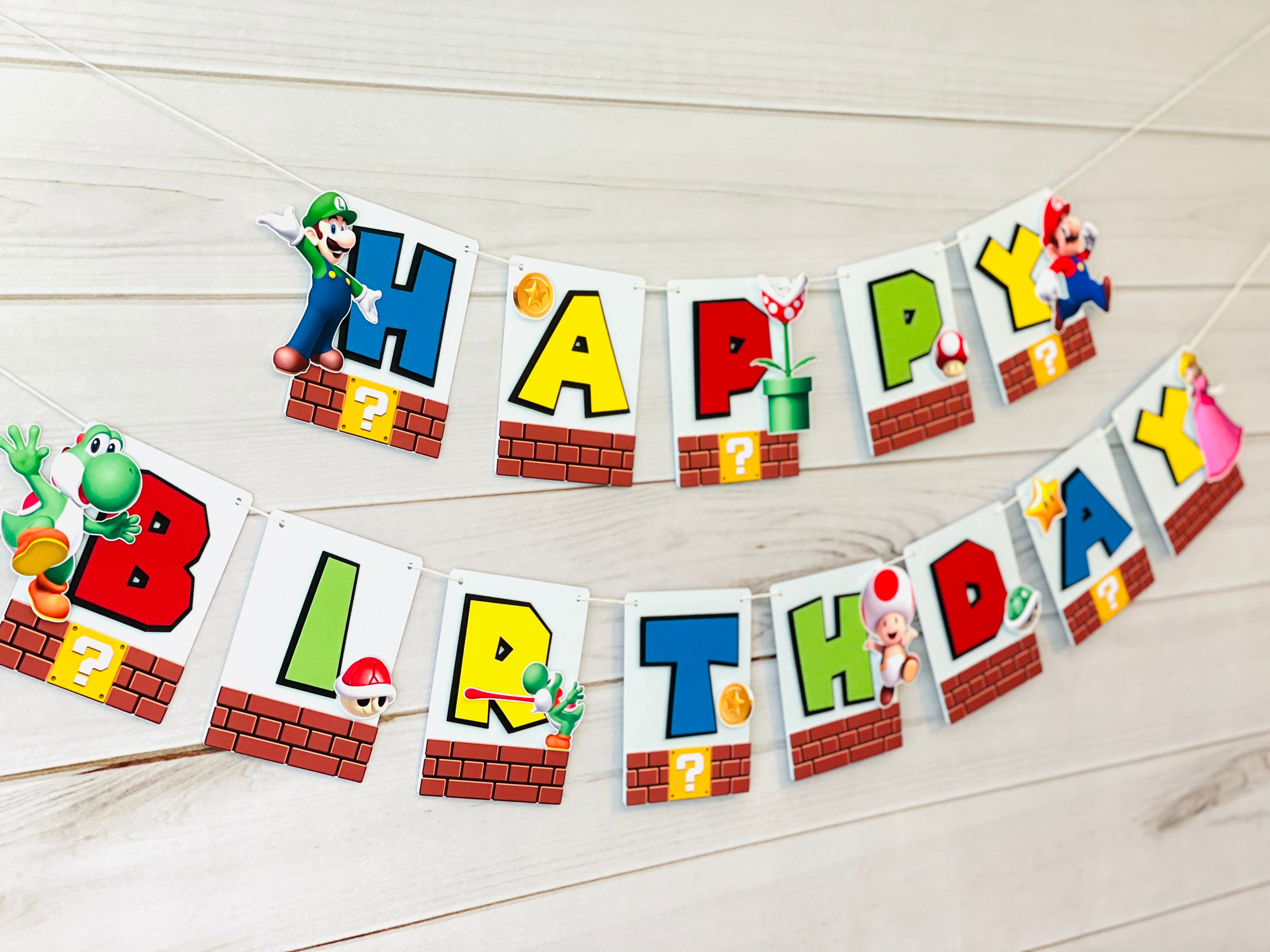 Super Mario Banner, Mario Party, Mario Birthday Decor - Etsy