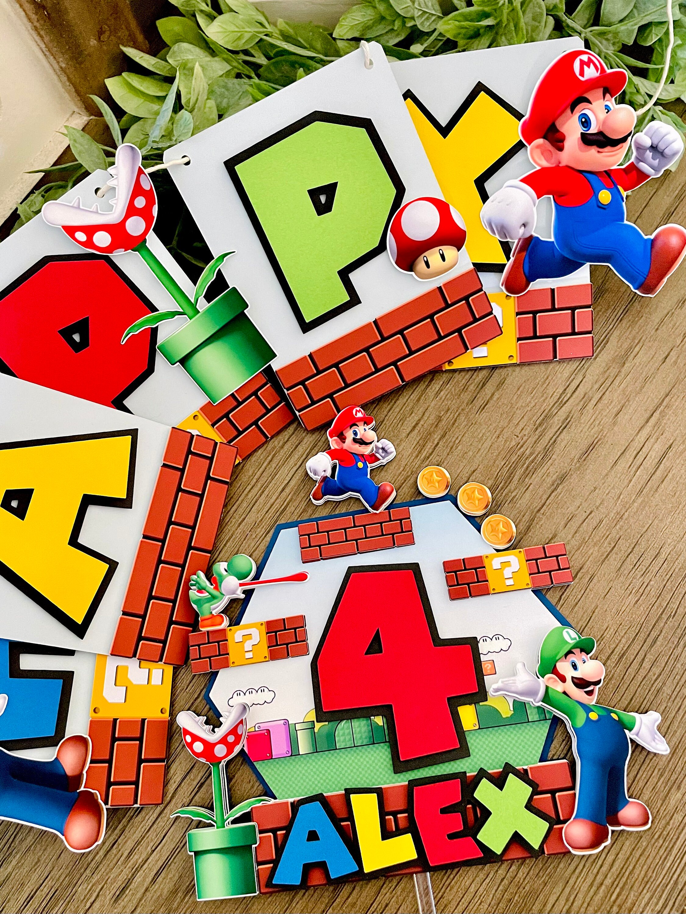 Super Mario Cake Topper Mario Cake Topper Super Mario - Etsy