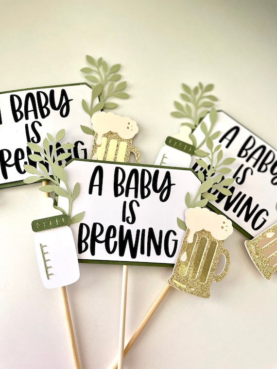 Beer Baby Shower Theme Centerpieces A Baby Is Brewing Theme 2 Tier