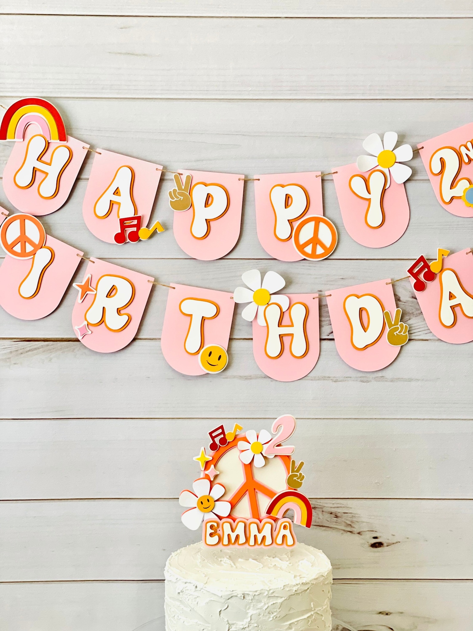 Groovy Banner Two Groovy Birthday Hippie Banner - Etsy