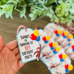 Curious George Favor Tags, Curious George Birthday - Etsy