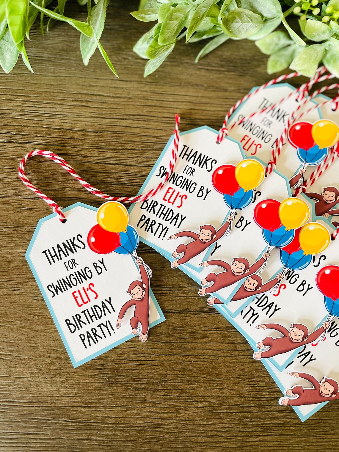 Curious George Favor Tags, Curious George Birthday - Etsy Canada