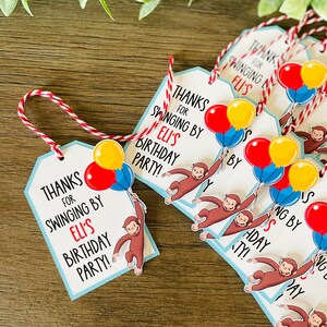 Curious George Favor Tags, Curious George Birthday - Etsy