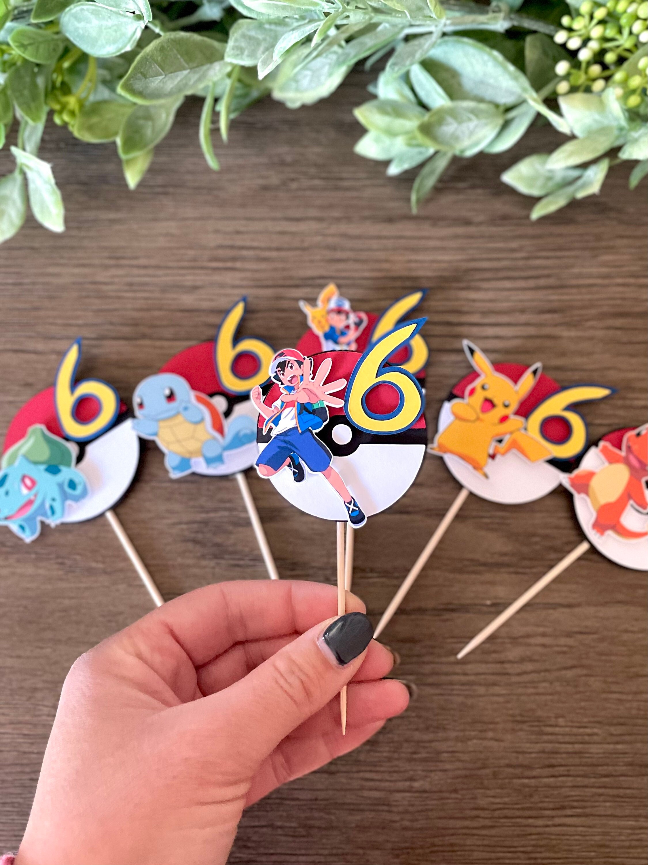 Pokemon Cupcake Toppers Pokemon Birthday Pokemon Decor - Etsy