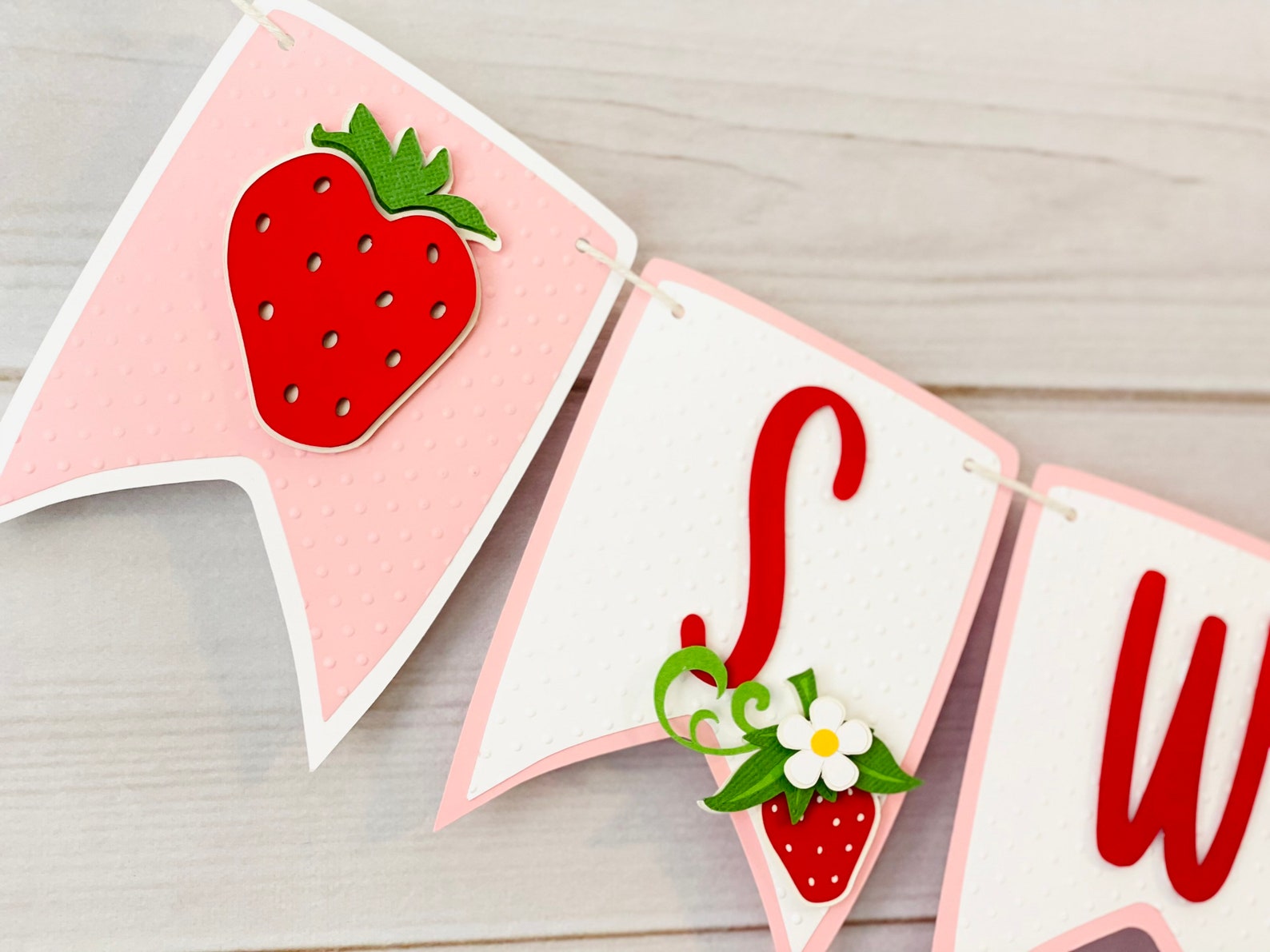 Strawberry Banner Sweet One Two Sweet Berry 1st Birthday - Etsy