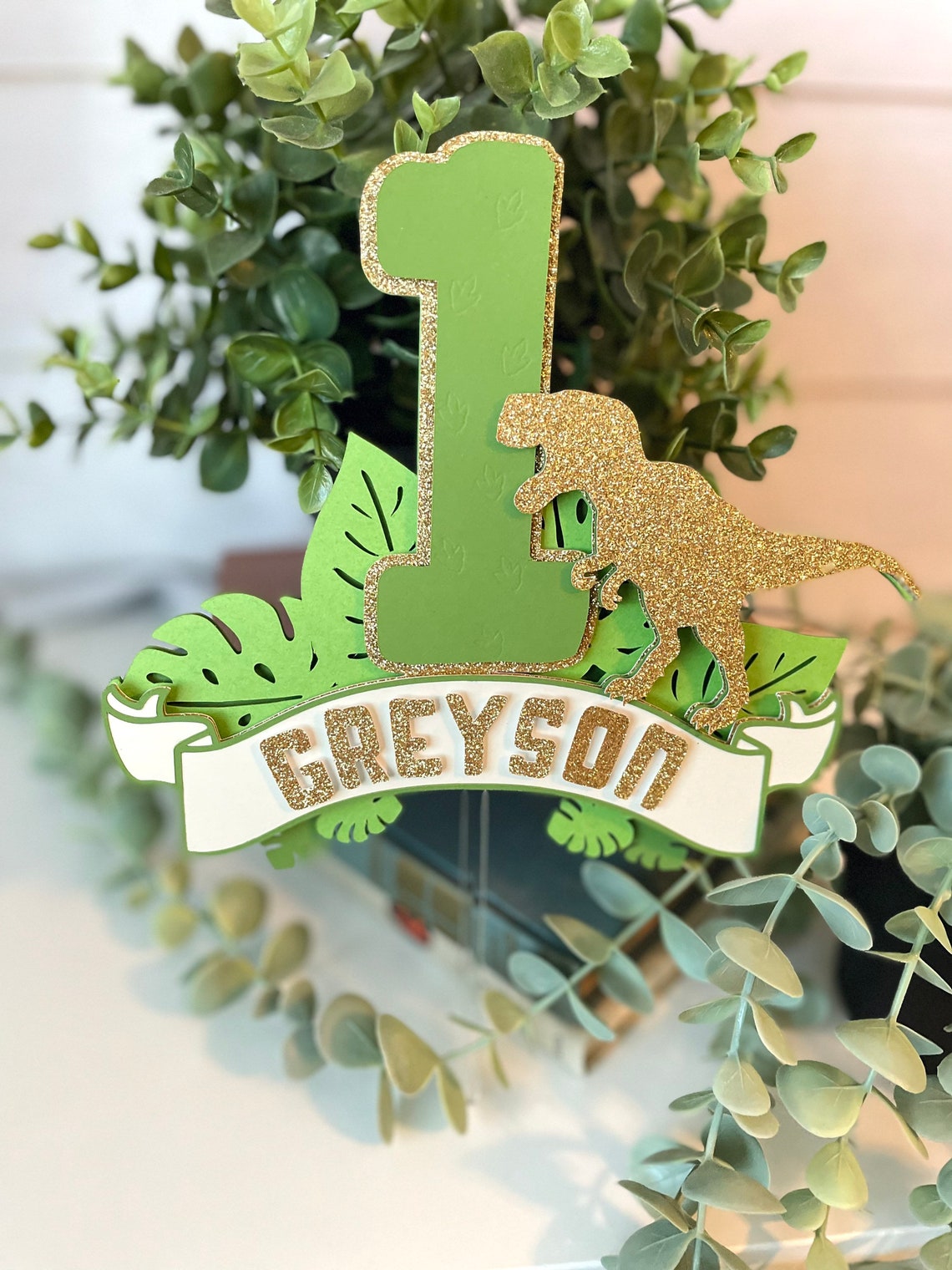 Dinosaur Cake Topper, Dino Cake Topper, Dinosaur Birthday Decor ...