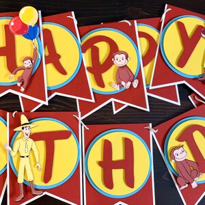 Curious George Banner Curious George Birthday Banner Curious | Etsy