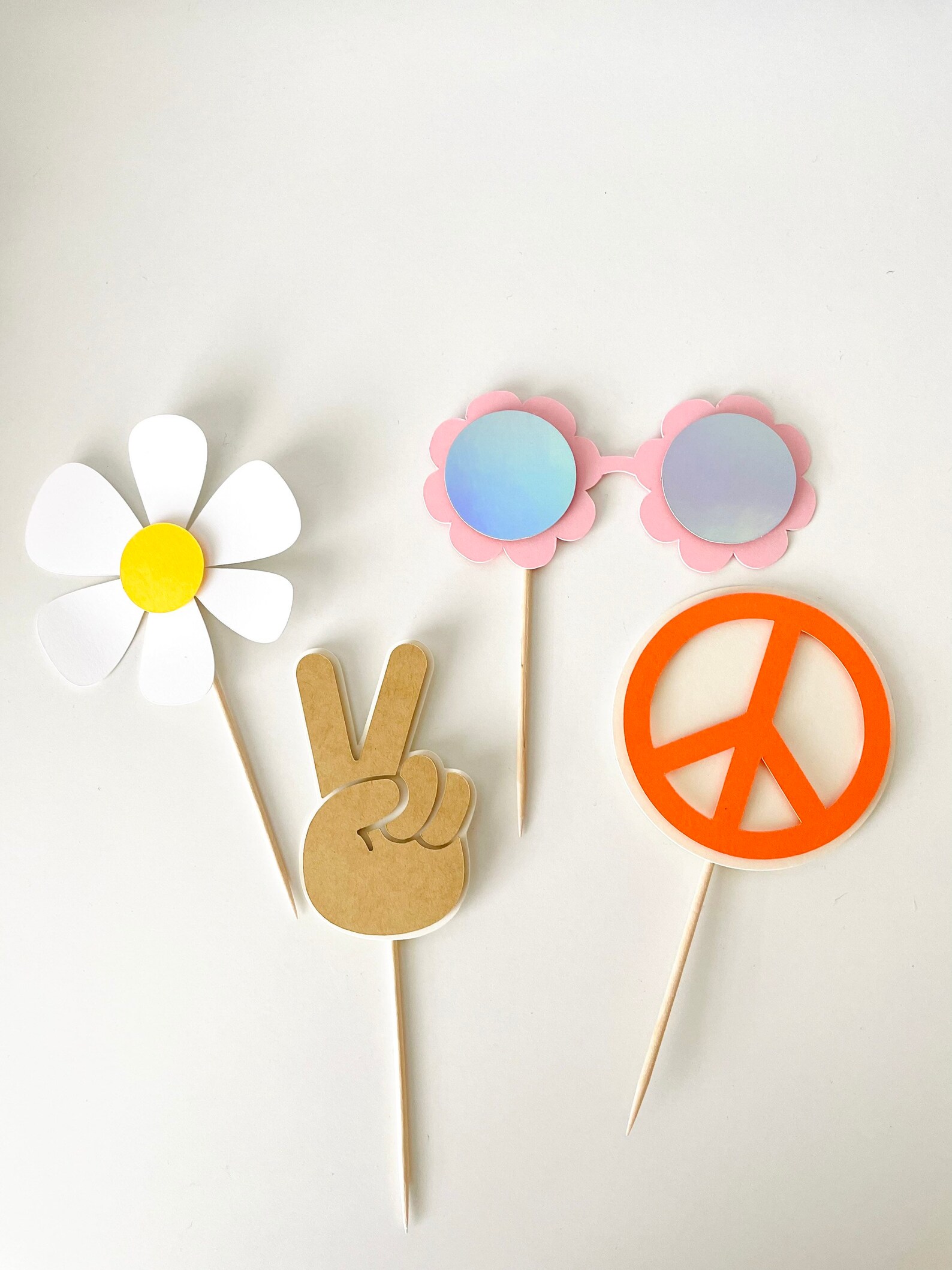 Two Groovy Cupcake Toppers Hippie Cupcake Toppers - Etsy