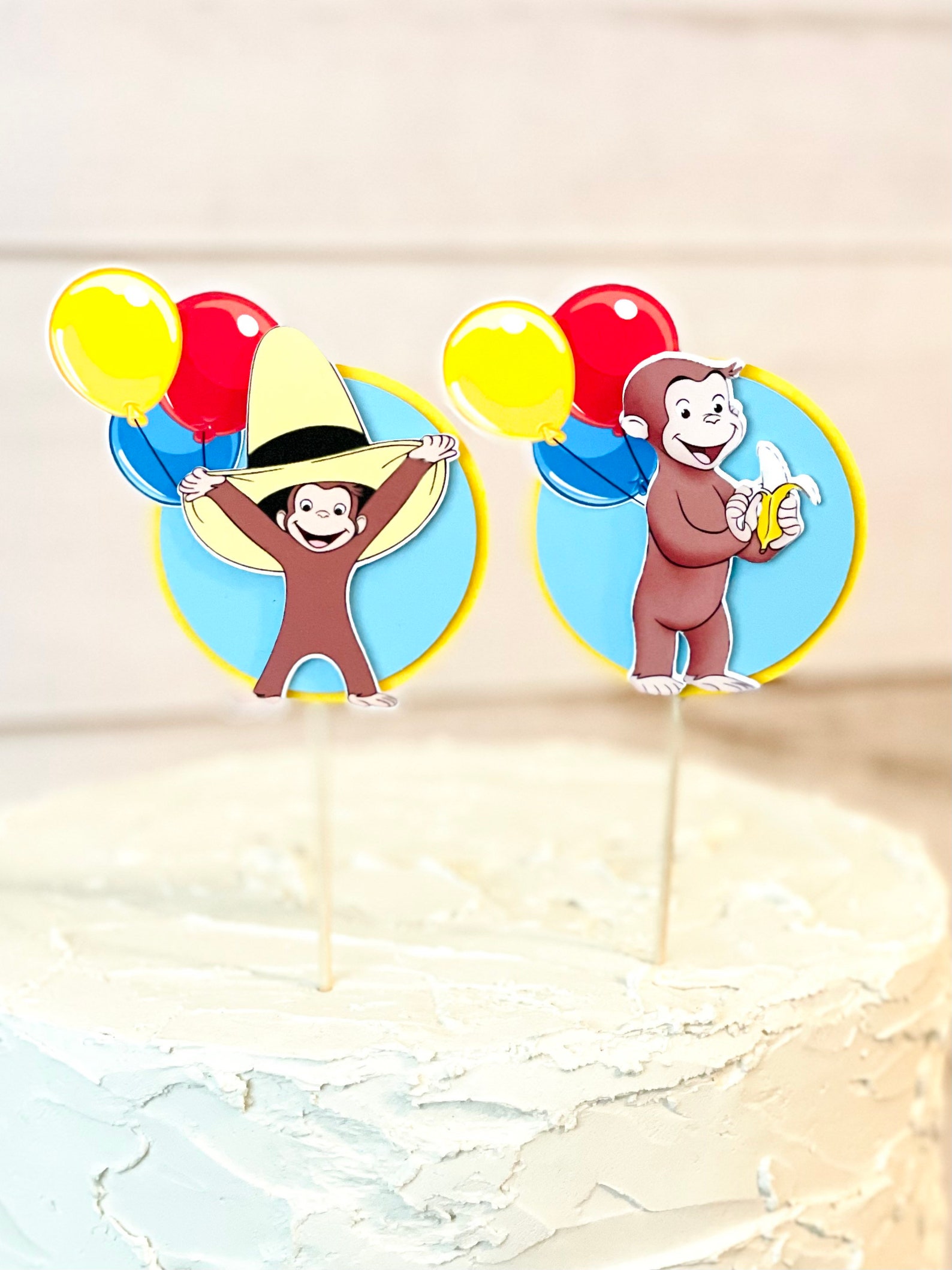 Curious George Cake Topper, Curious George Birthday, Curious George ...