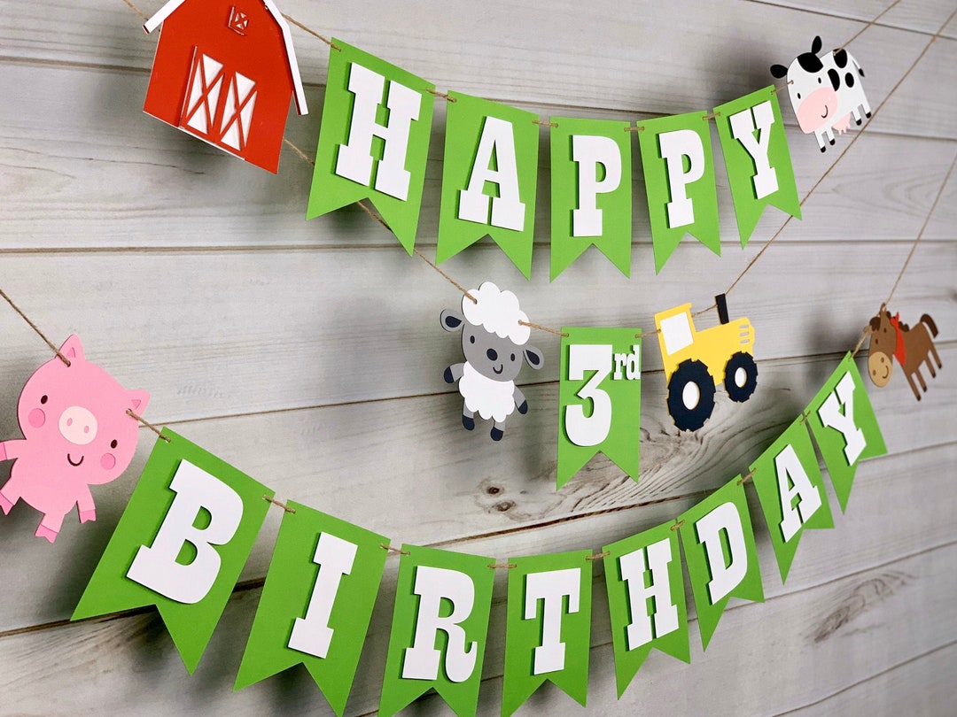 Farm Animal Banner, Barnyard Banner, Barnyard Theme Party, Barnyard ...
