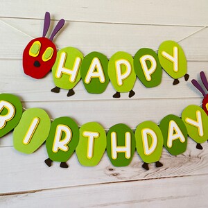 Hungry Caterpillar Banner, Caterpillar Birthday, Caterpillar Decor ...
