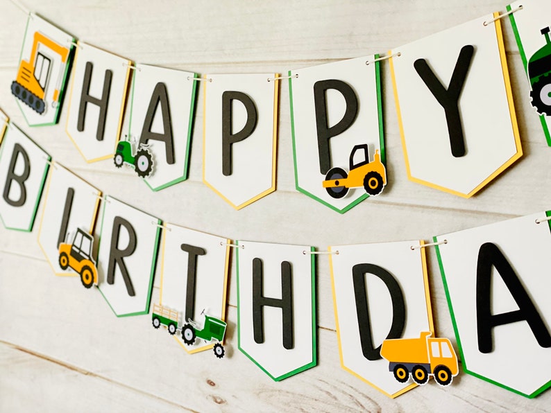 Tractor Banner, Construction Banner, Tractor Birthday Banner, Tractor ...