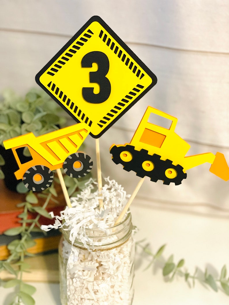 Construction Centerpieces Construction Party Construction Etsy