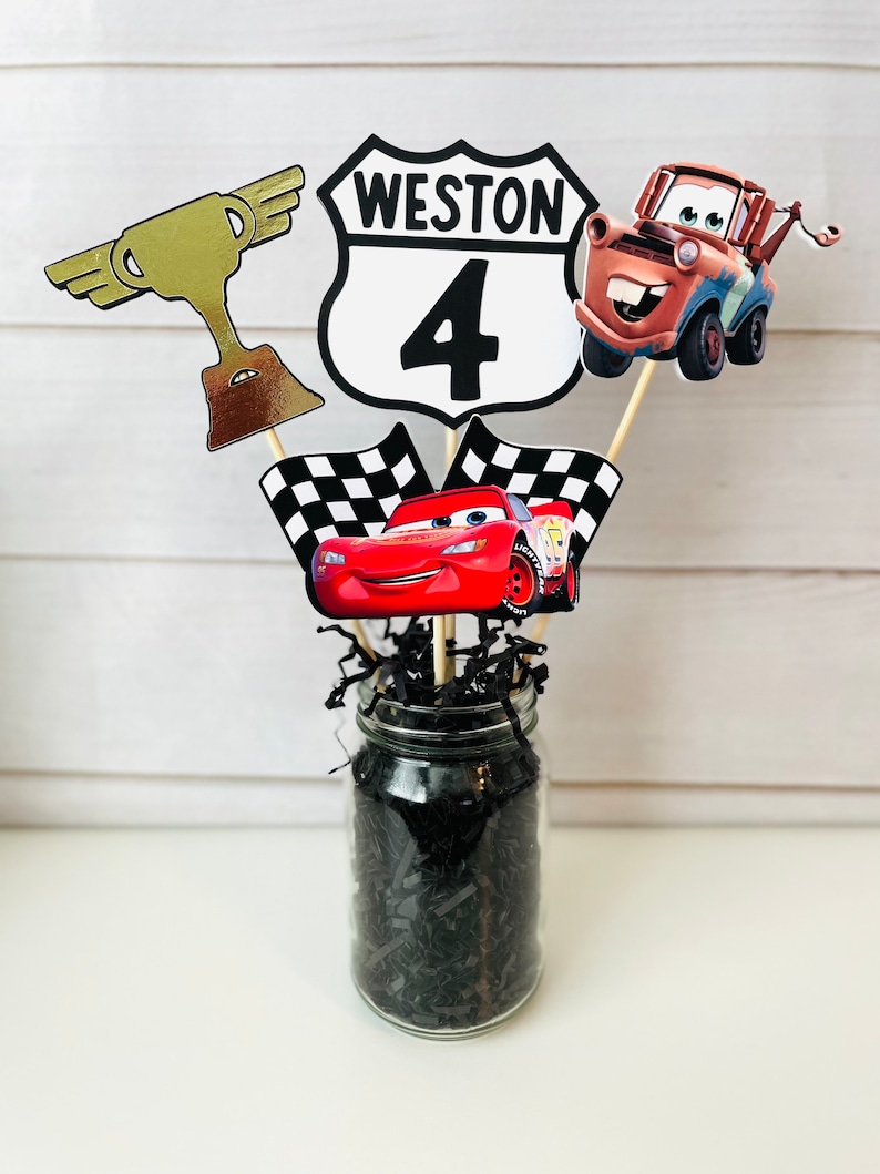 Cars Centerpieces Disney Cars Birthday Decor Route 66 Decor - Etsy
