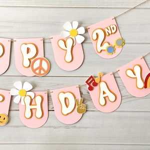Groovy Banner, Two Groovy Birthday, Hippie Banner - Etsy