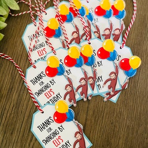 Curious George Favor Tags, Curious George Birthday - Etsy